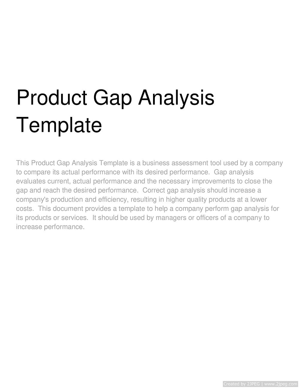 Product Gap Analysis Template
