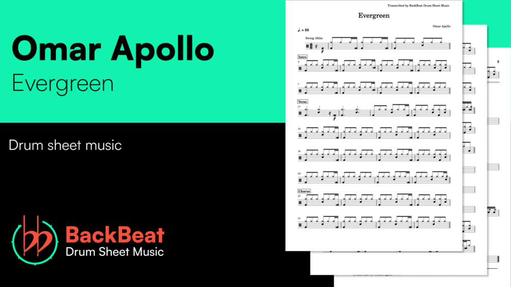 Omar Apollo - Evergreen (Drum Sheet Music)