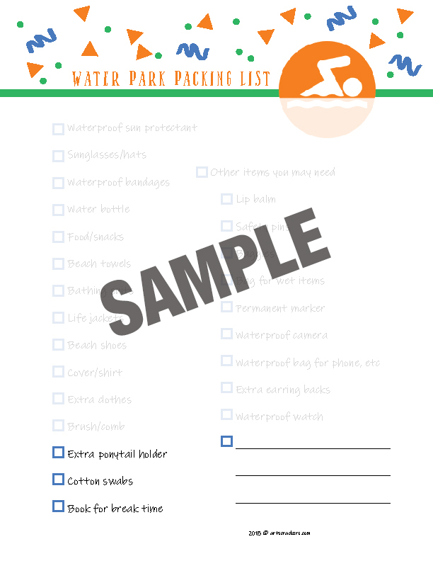 Waterpark Packing Checklist