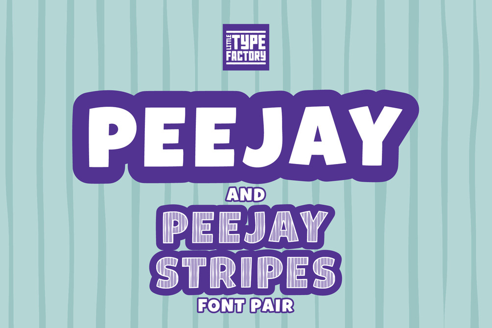Peejay & Peejay Stripes Font Pair (OTF and TTF)