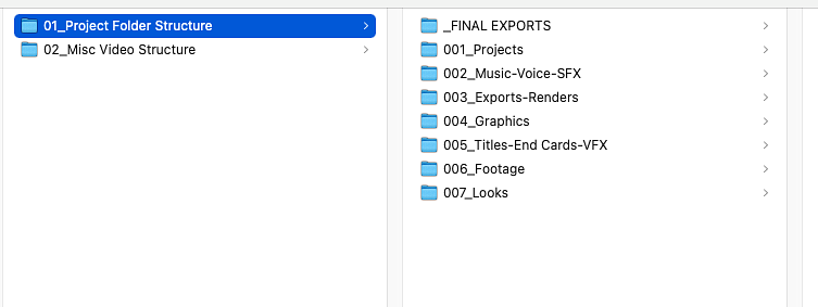 Folder Structures and Adobe Premiere Bin Template