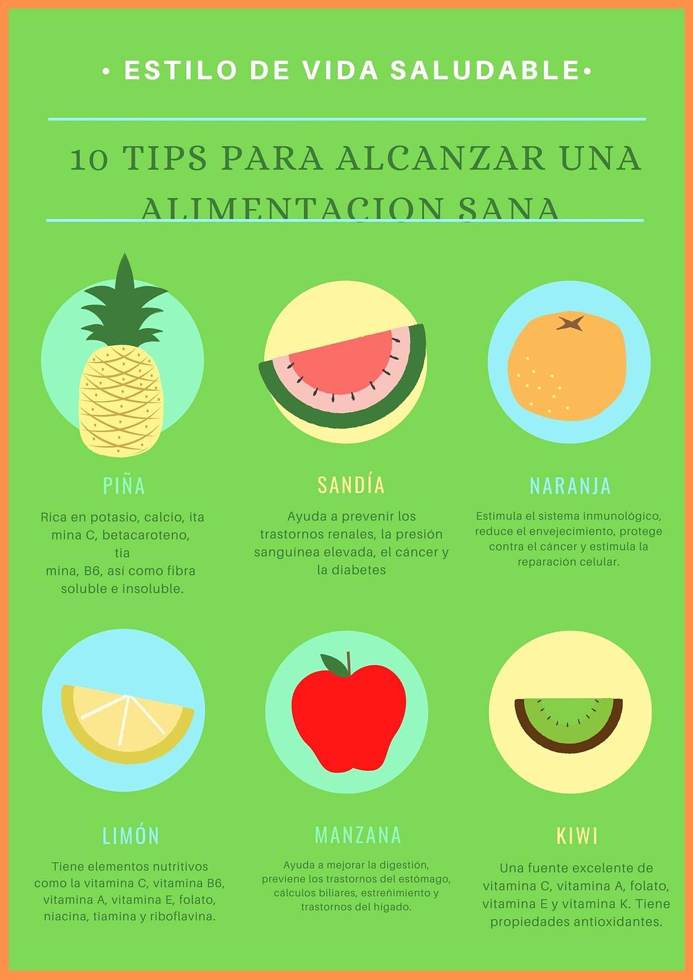 10 Tips para alcanzar una alimentación sana y aumentar sus defensas.