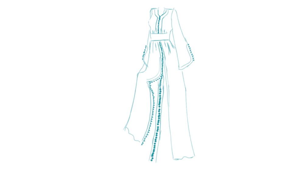 Croquis de caftan marocain