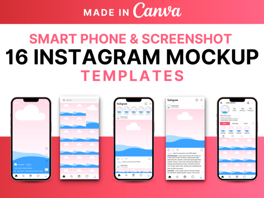 Instagram mockup bundle | Fully customizable canva templates | Canva ...
