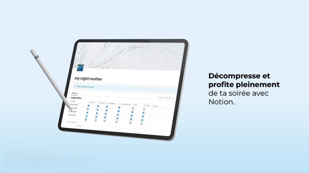 night routine template Notion