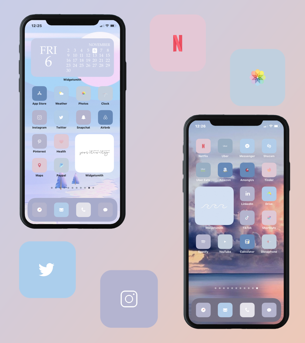 100+ Pastel Pink Purple Blue Grey Aesthetic | iPhone iOS 14 App Icons ...