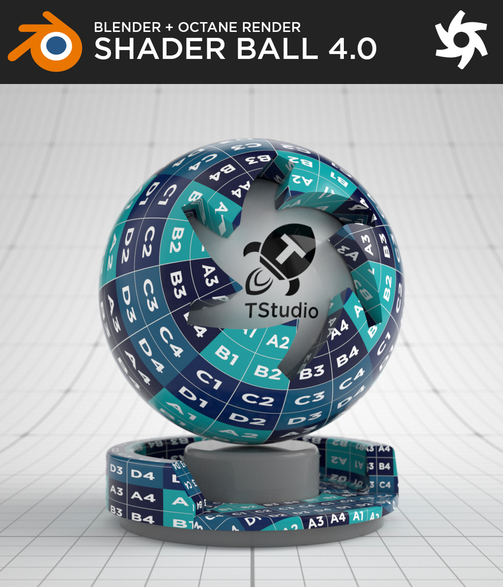 TStudio Shader ball Blender + Octane render v 4.0