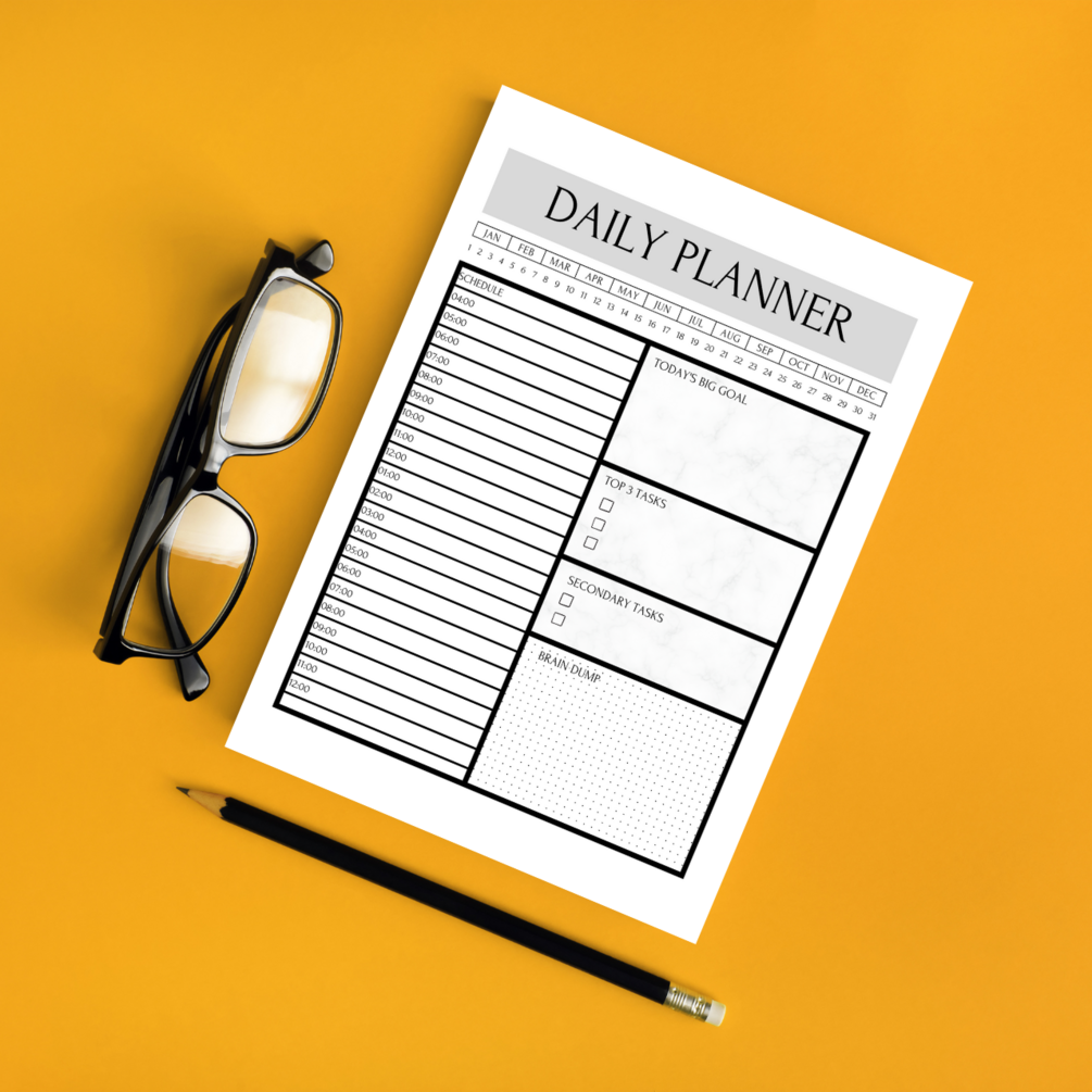 Timeboxing Daily Planner Page - Printable PDF