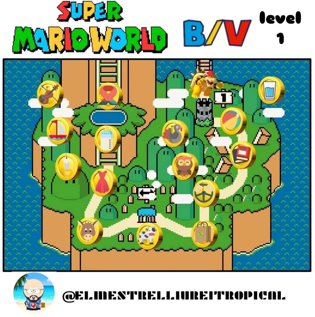 Mapa Ortográfico - Mario Bros (B/V)