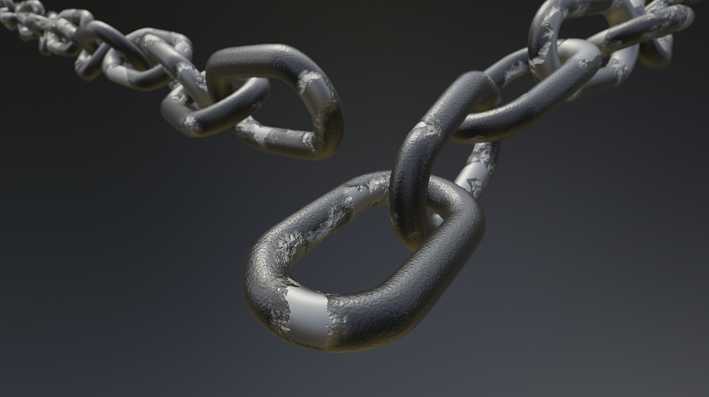 Simple chain models and materials Blender 2.8