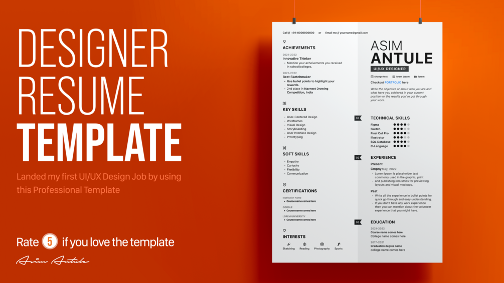 Designer Resume Template 🏻