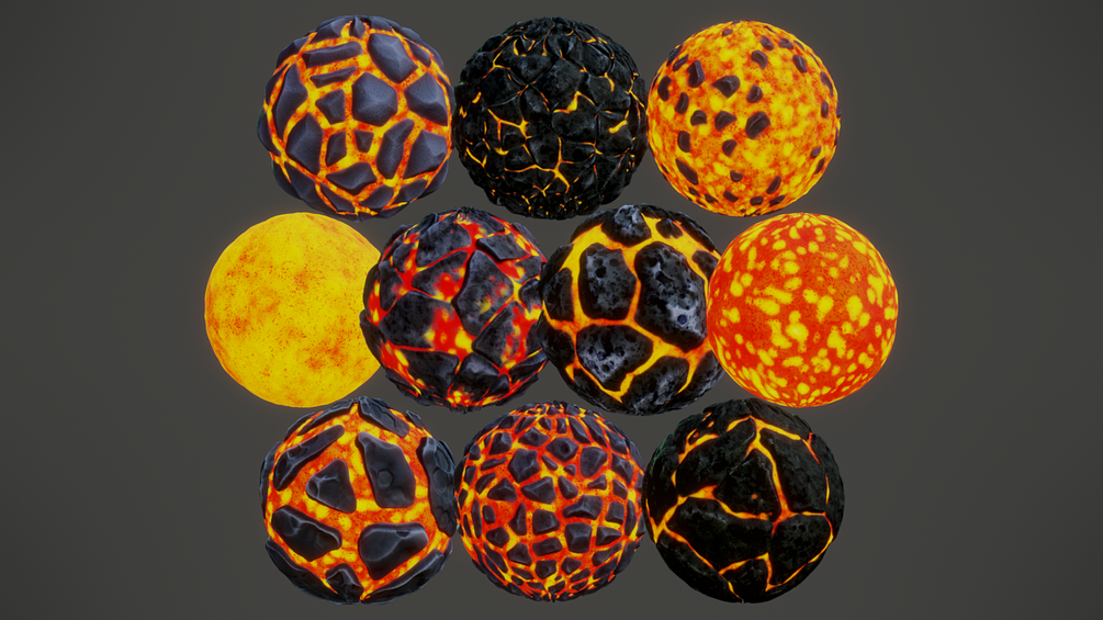 Stylized PBR Lava Textures