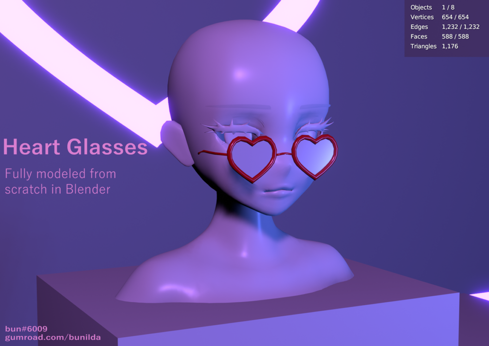 Heart Glasses Asset for VRChat