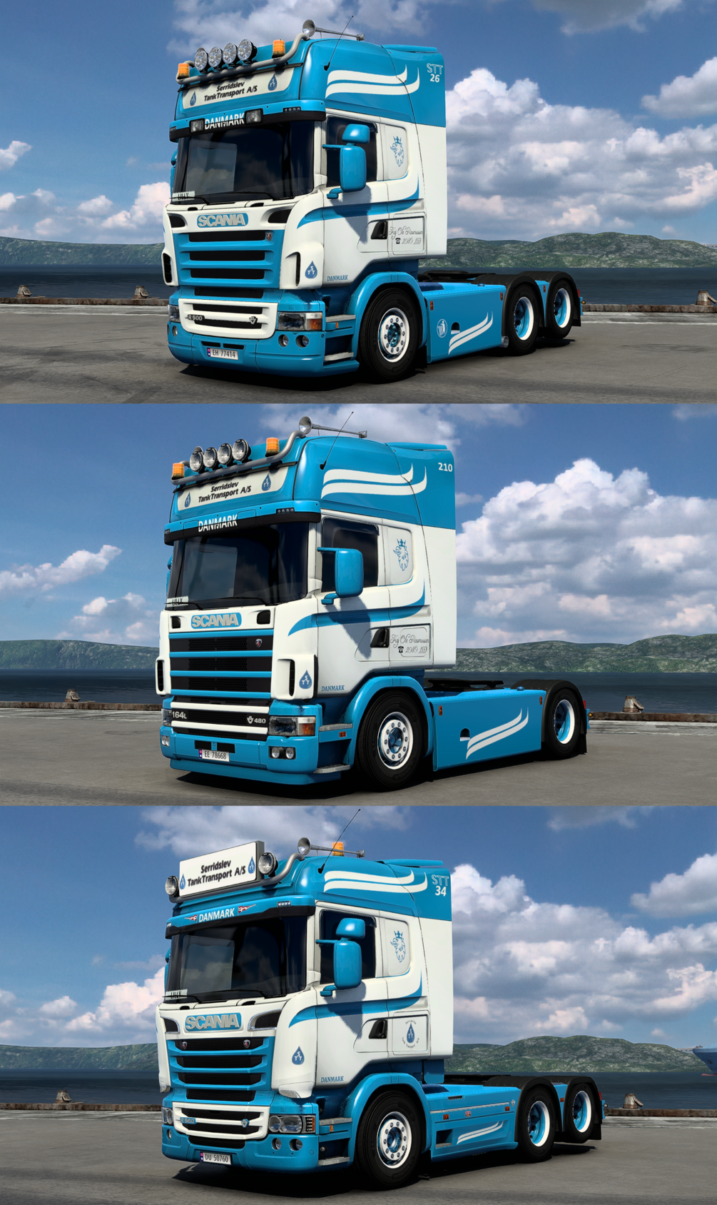 Scania RJL 5s, 6s, 4s Serridslev Tanktransport Skin Pack