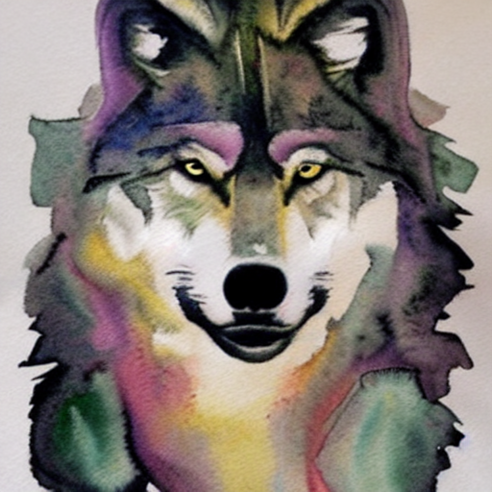 Wolf painting