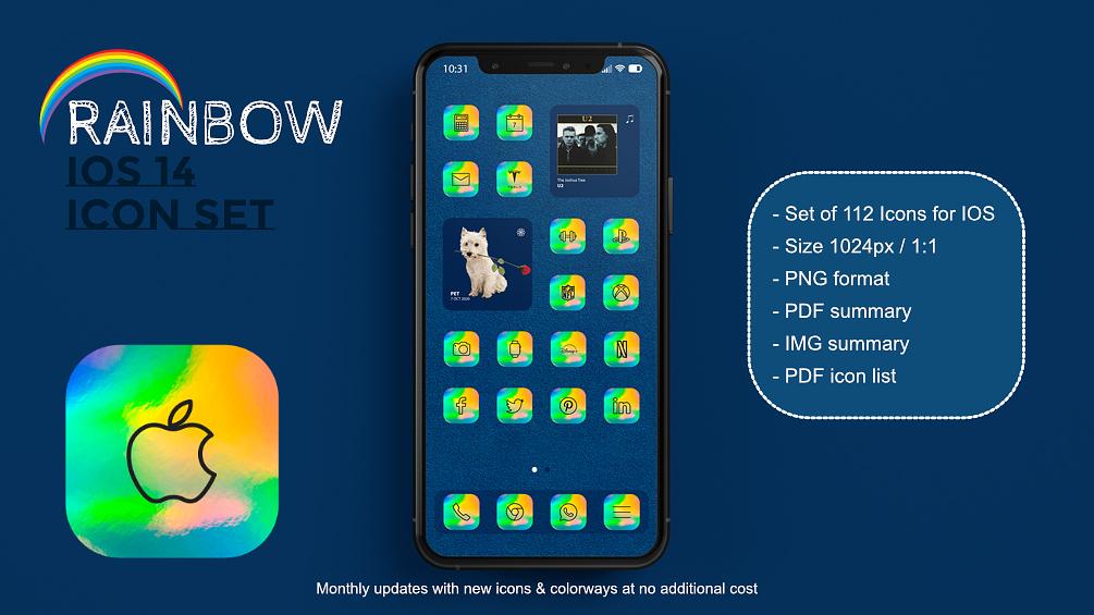 RAINBOW IOS 14 ICON SET