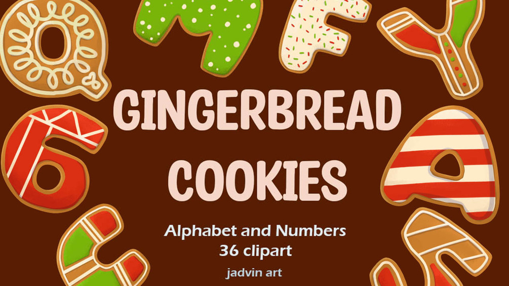 Gingerbread Cookies Alphabet & Numbers