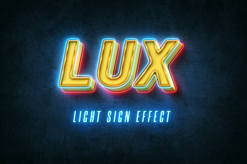 Light Sign Text Effect