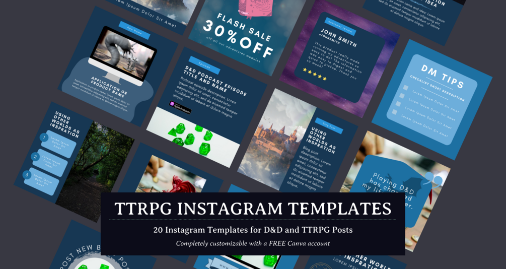 TTRPG Instagram Templates