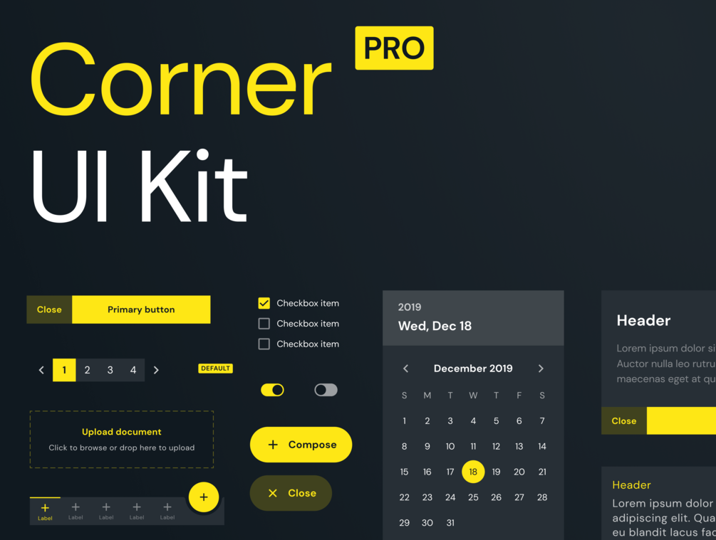Corner PRO UI Kit