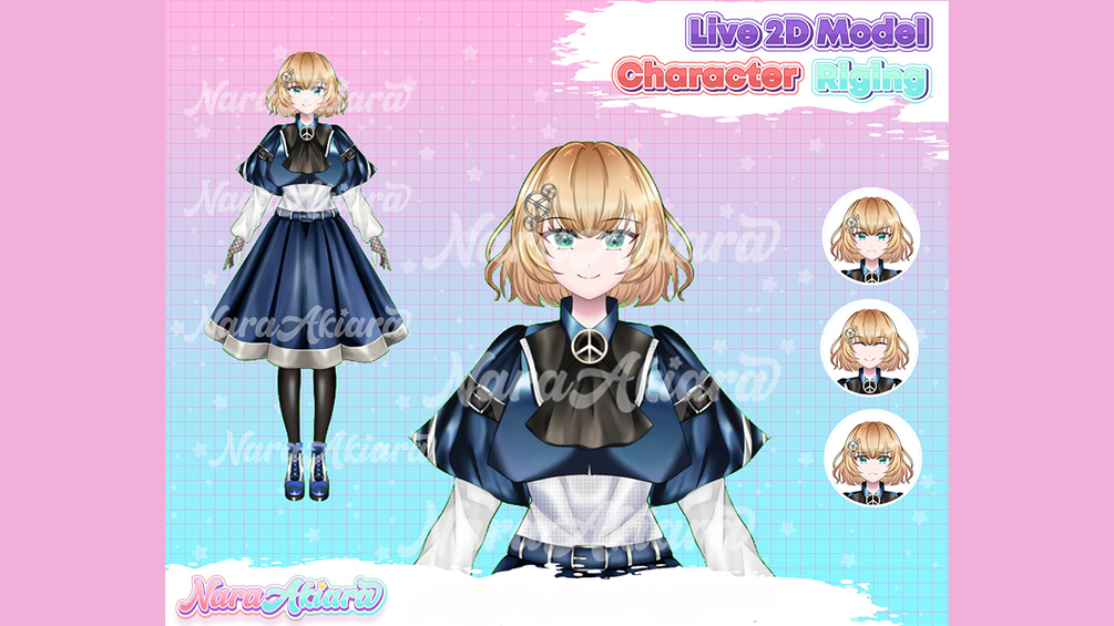 Vtuber Model and Rigging Anime Girl Knight Dress Premade, Live2d ready ...