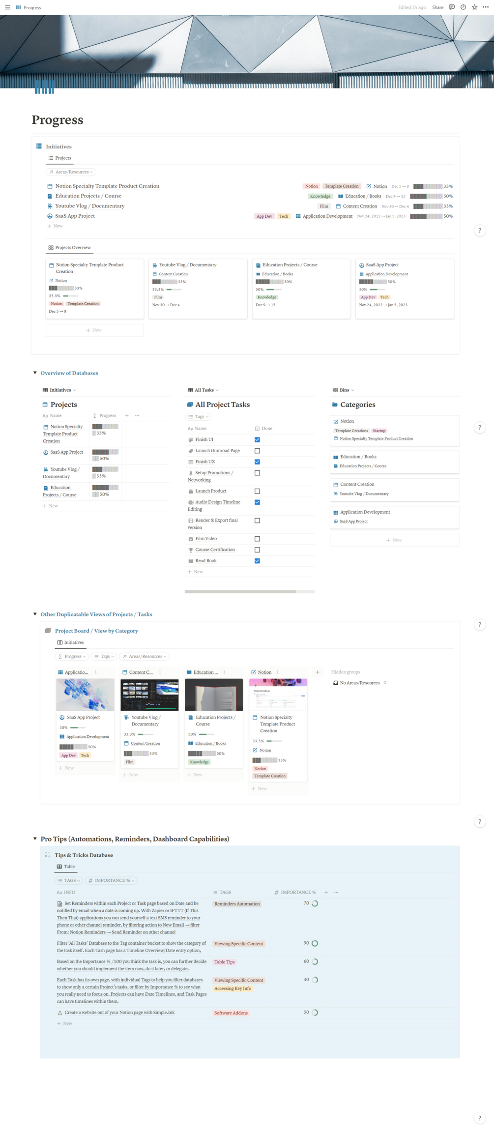 Progress Bar Container Section