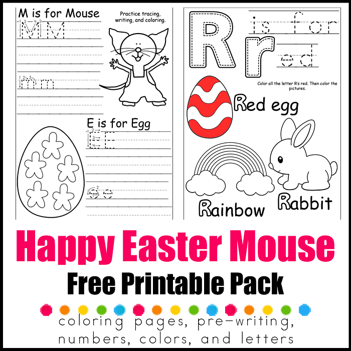 Free Printable Easter Mouse Pack Inspired by Laura Numeroff