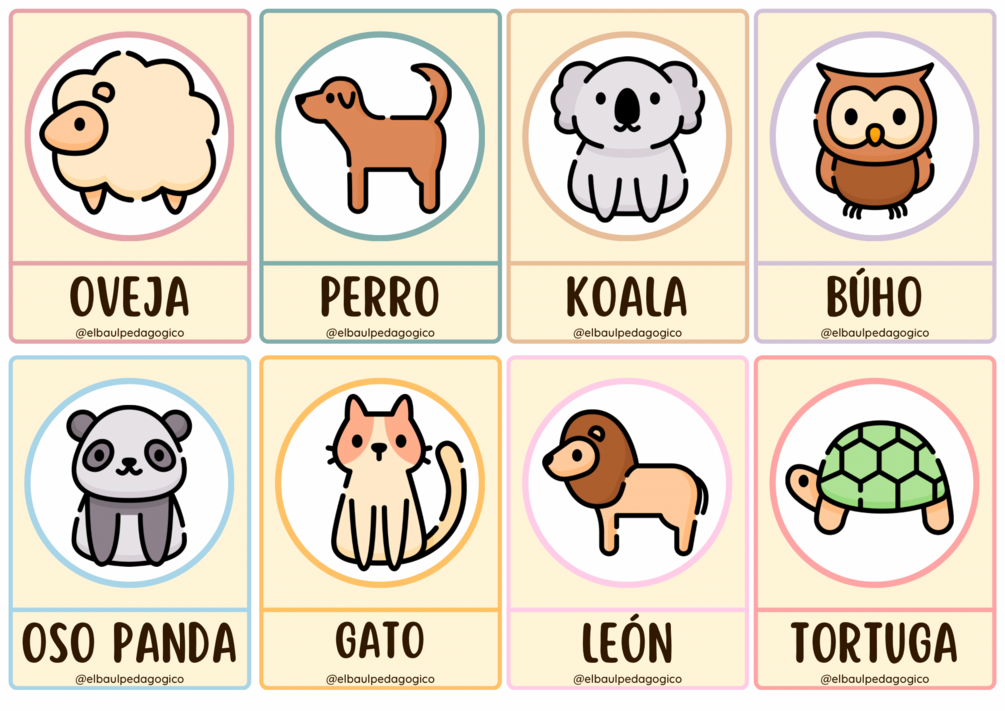 Tarjetas vocabulario (animales)