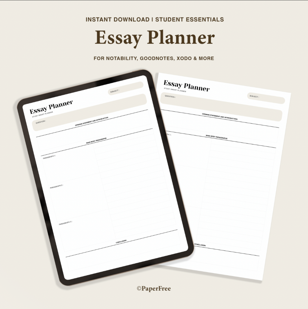 Digital Essay Planner For GoodNotes Notability Printables PDF