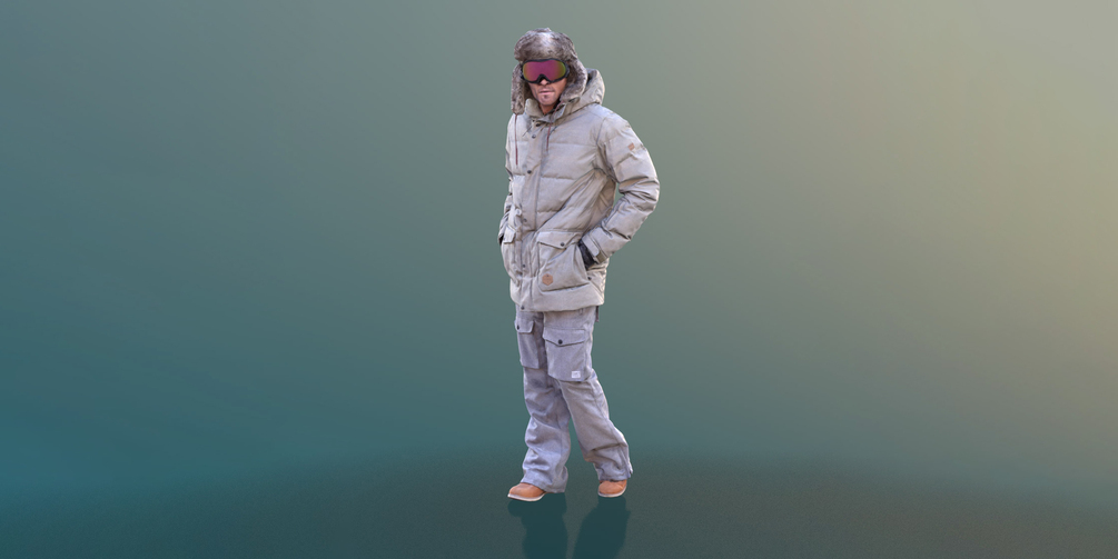 Andrew 10606 - Walking Man Wearing Ski Clothing