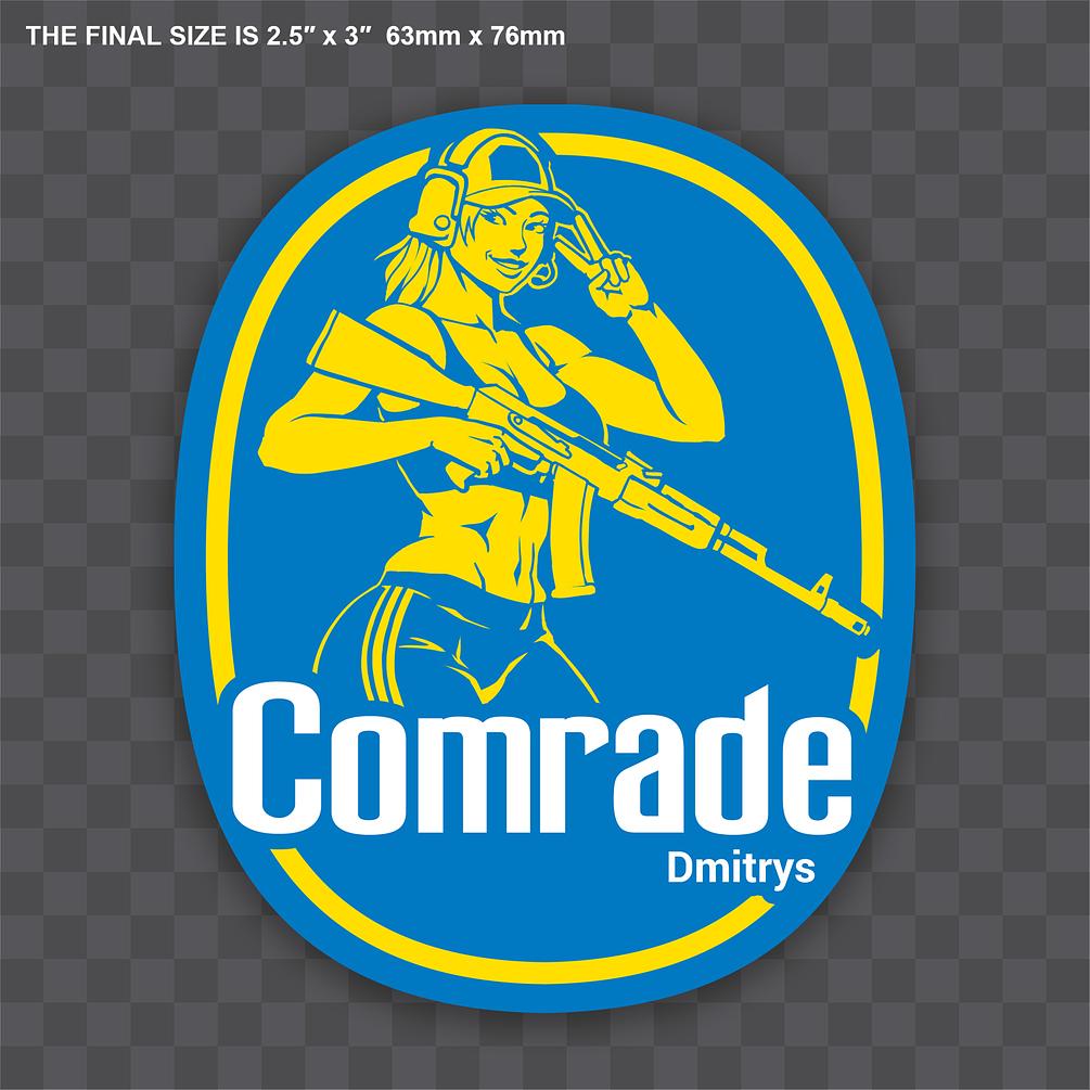 Comrade AK Girl, medium-sized sticker (OUT OF STOCK)