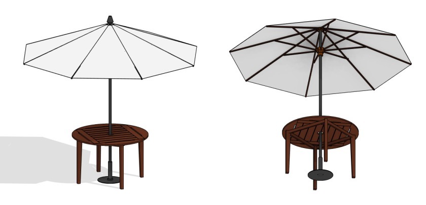 Revit Família - Mesa com guarda-sol