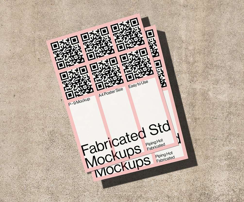 P–9 Stack of Posters Mockup