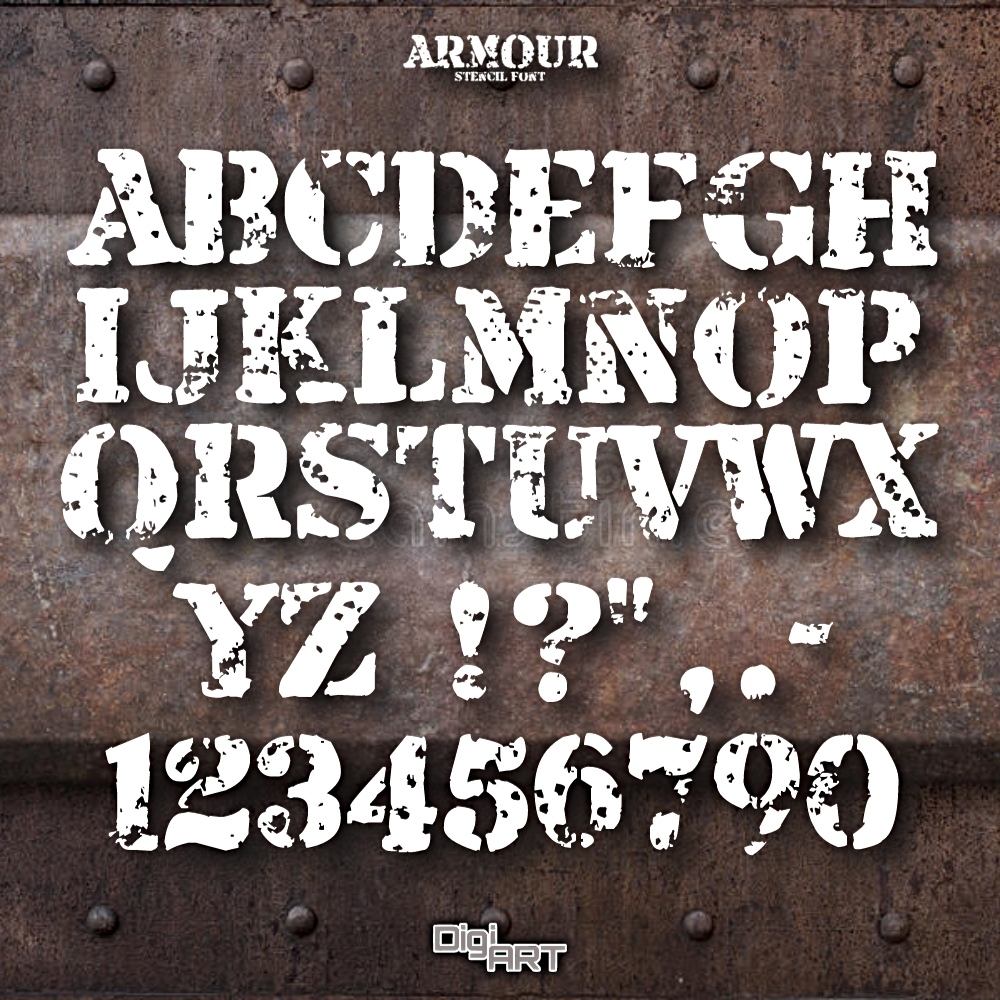 "Armour" Stencil Font