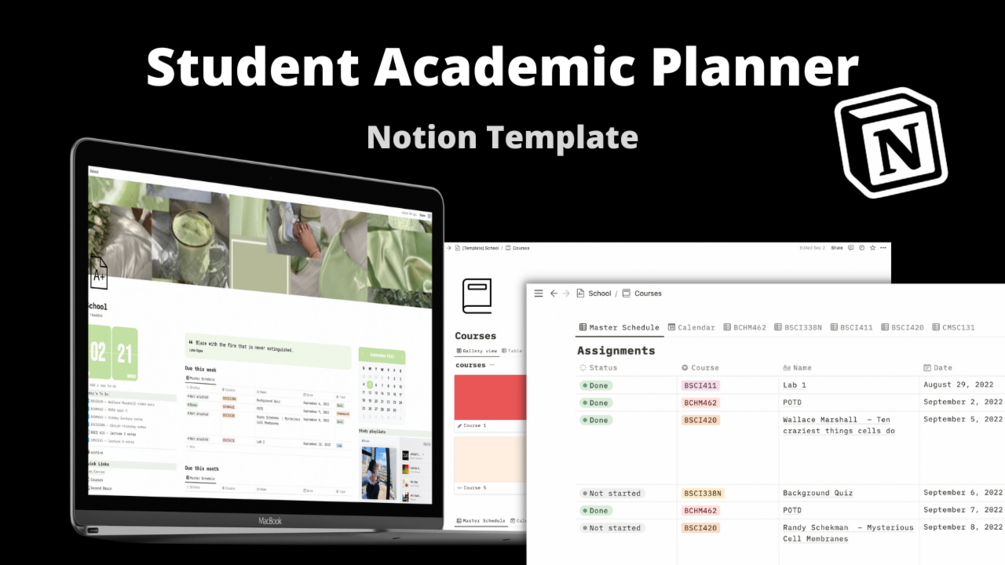 Notion Student Academic Planner Template 👩‍🏫