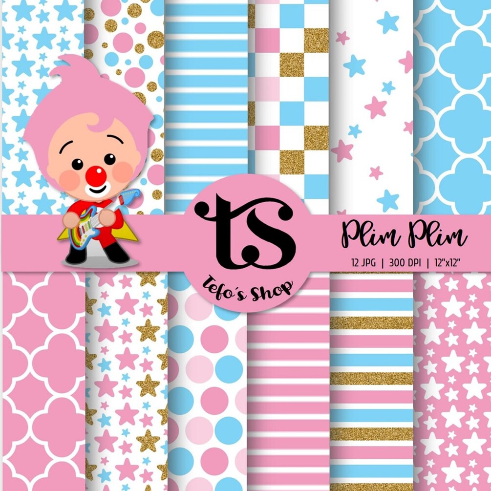 Plim Plim rosa | Papeles digitales | Paper pack