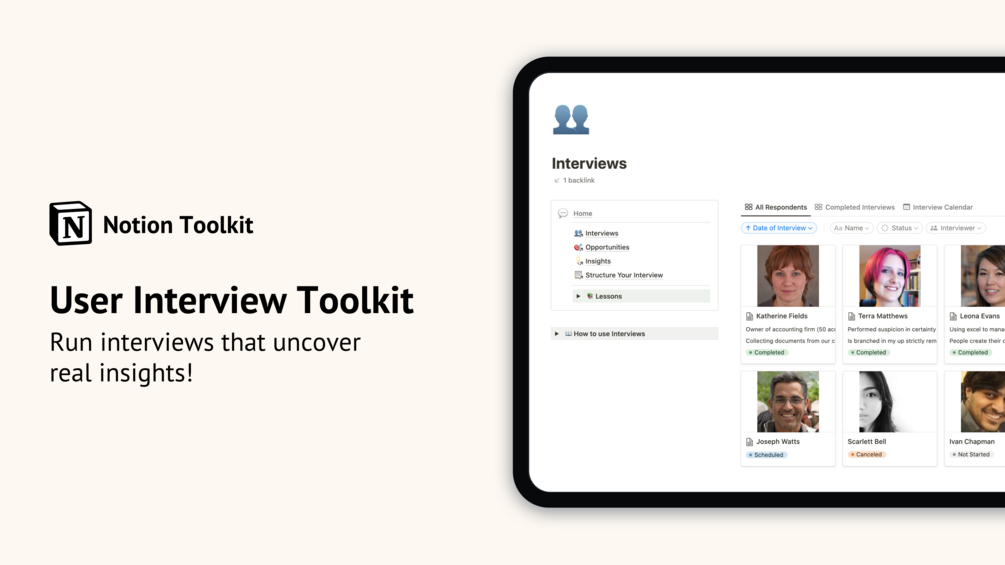 User Interview Toolkit - run interviews that uncover valuable insights!