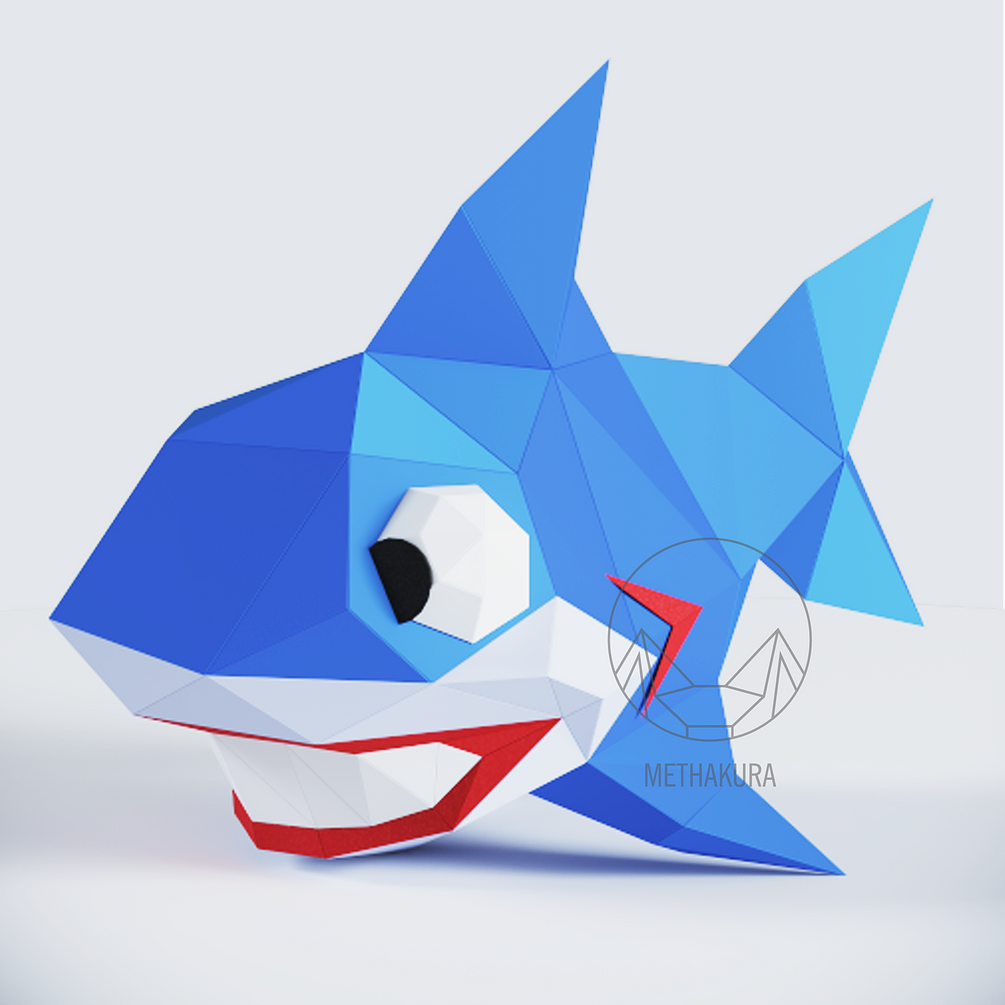 Papercraft template - Smiley Shark