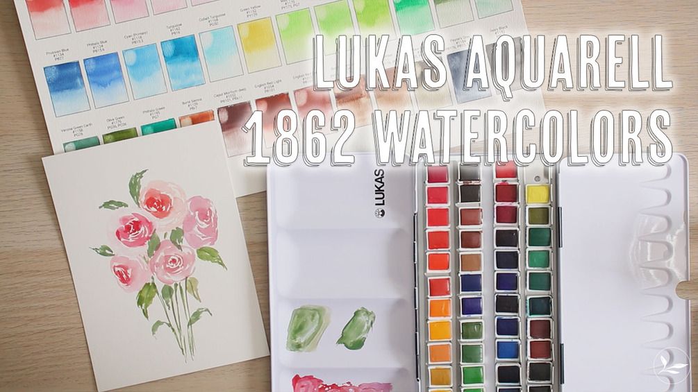 LUKAS Aquarell 1862 Watercolor: 48-color set swatch chart