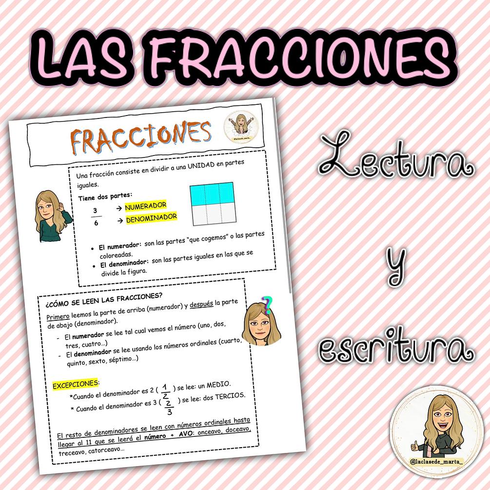 FRACCIONES: lectura y escritura y “mi nombre en fracciones”