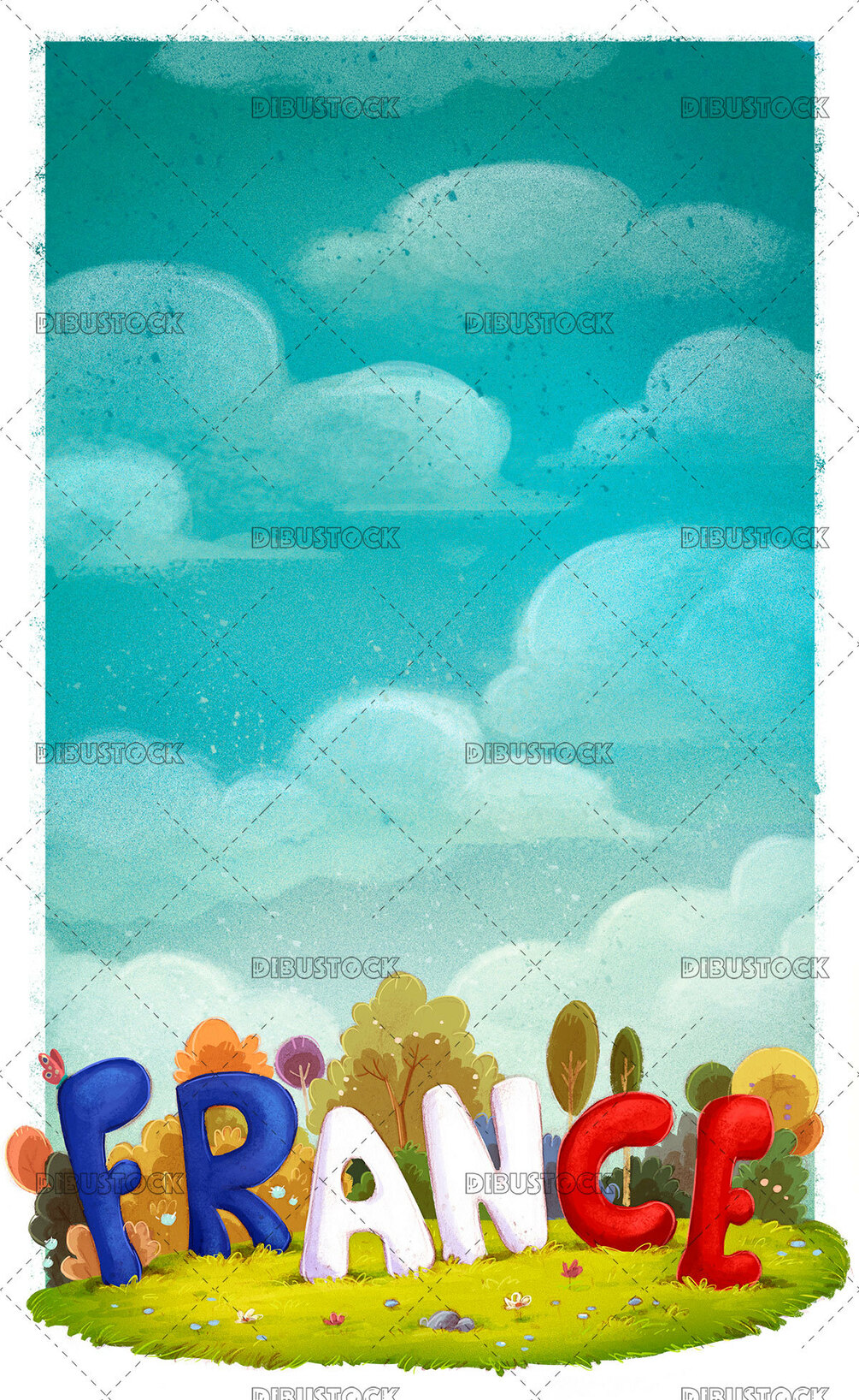 France text with background