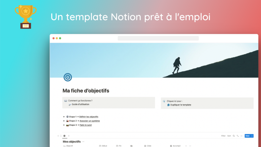 Ma fiche d'objectifs - Notion
