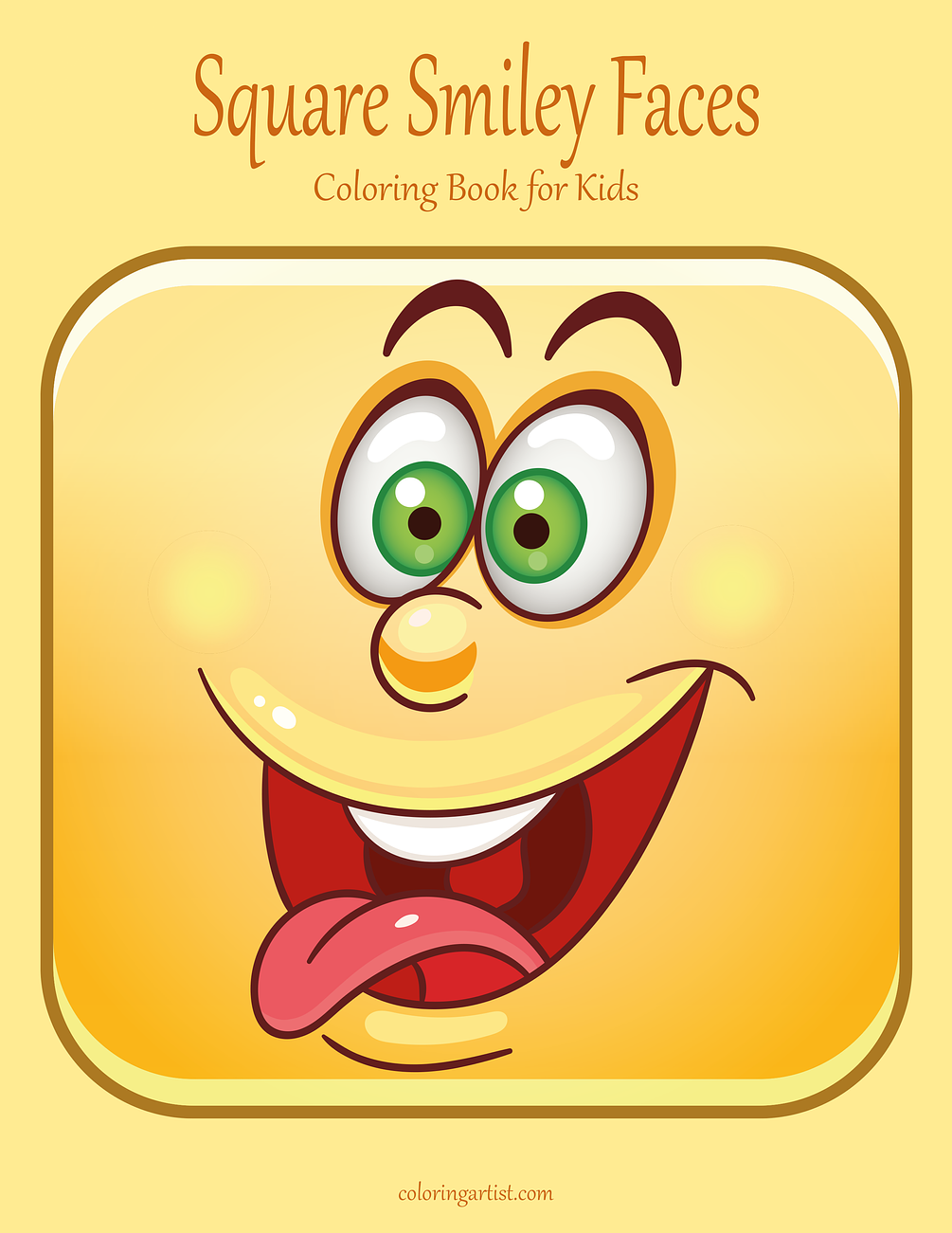 Square Smiley Faces Coloring Book for Kids