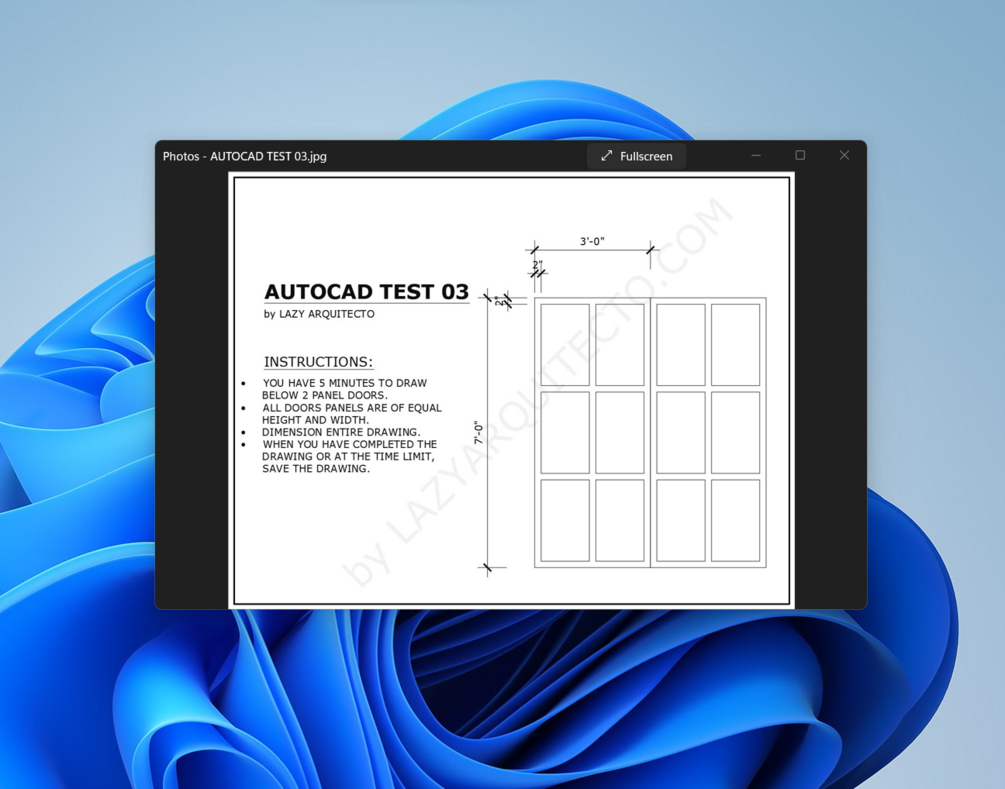 AutoCAD Testing for Job Interviews #3 (File download)