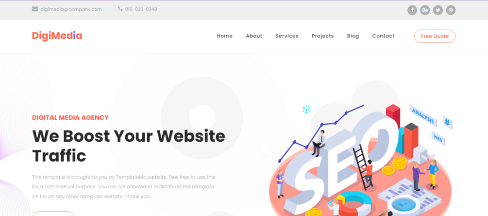 template for digital services websites