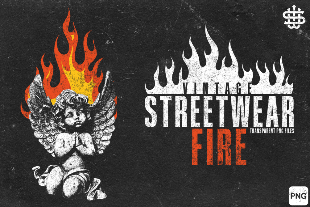 VINTAGE STREETWEAR FIRE (PNG FILES)