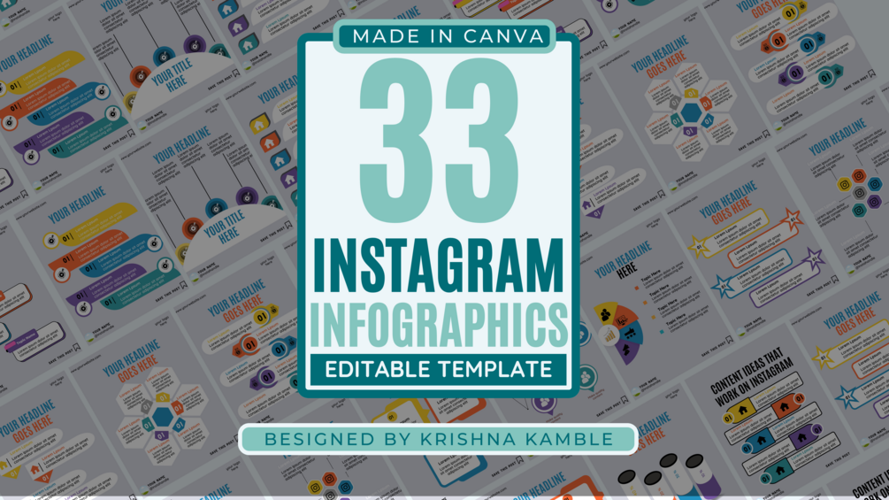 33 Canva Editable Instagram Infographics Template Bundle