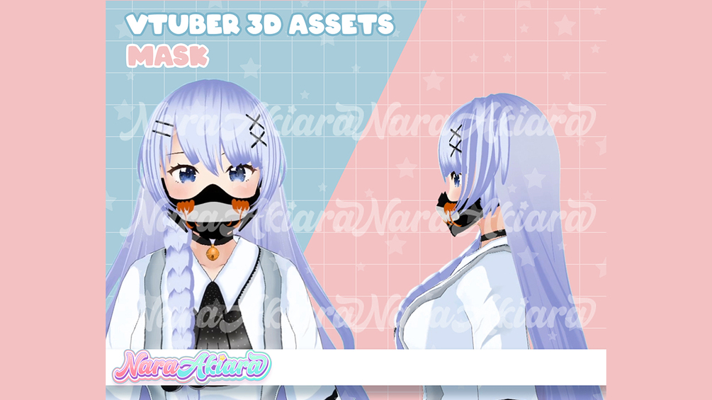 3D Vtuber Assets Mask V20 vroid commission, 3D assets ready to use ...