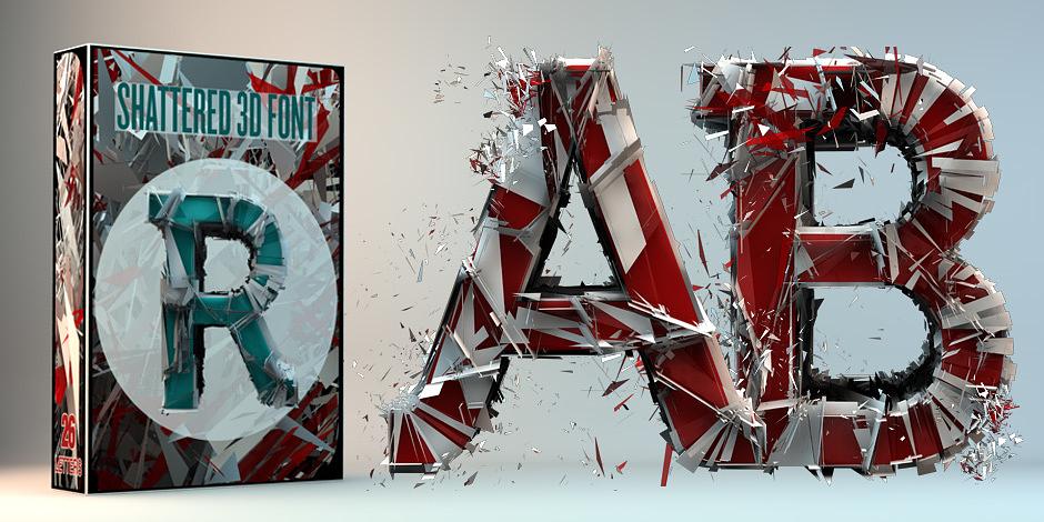 Shattered Font - Complete