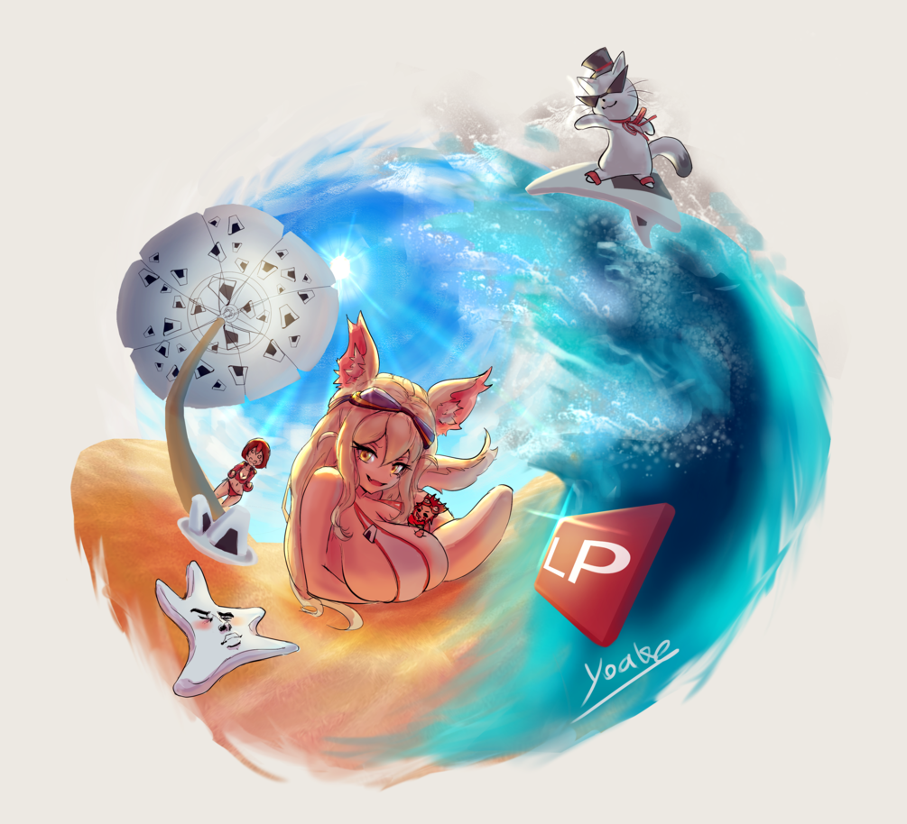 Lilly the fox mechanic summer illustration